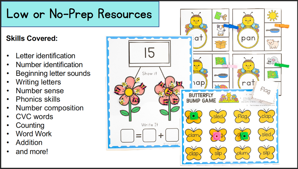 Insect Math & Literacy Centers for Preschool, Pre-K & Kindergarten ...