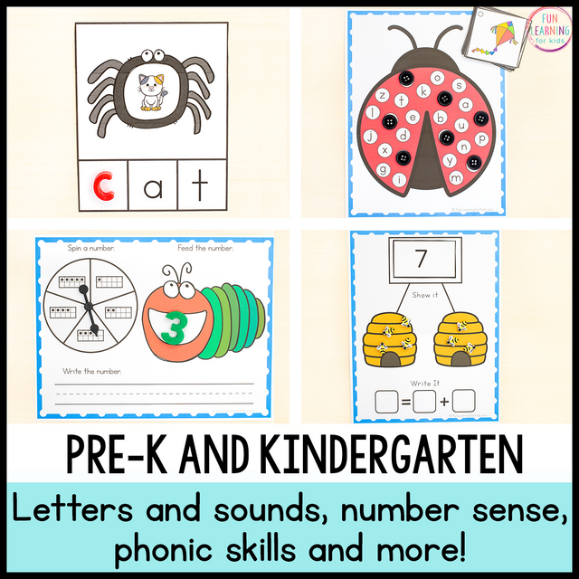 Insect Math & Literacy Centers for Preschool, Pre-K & Kindergarten ...