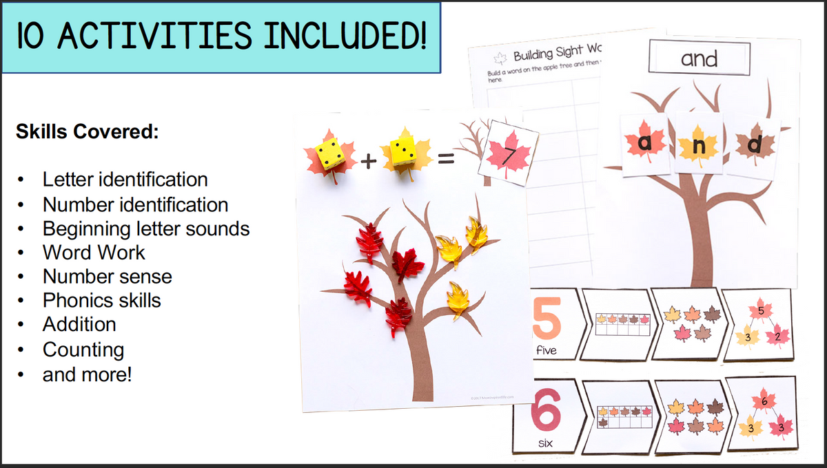 Fall Leaves Printable Activities – Fun Learning for Kids® Shop