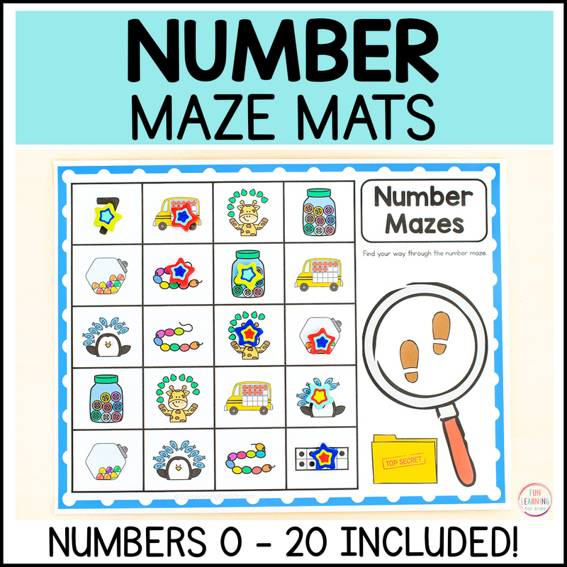 Number Sense Maze Mats for Math Centers & Building Number Sense – Fun ...