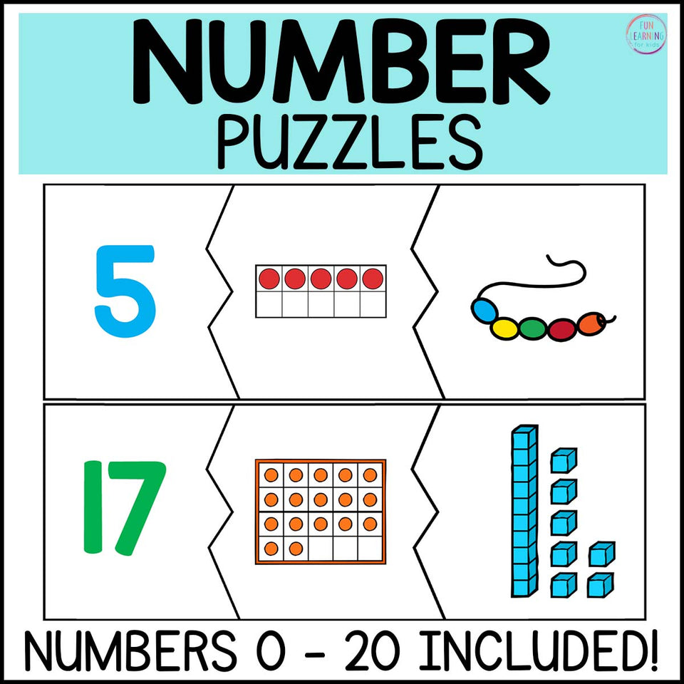 Number Puzzles 0 - 20 – Fun Learning for Kids® Shop