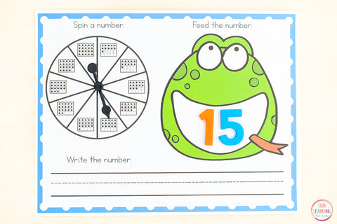 Number Identification and Counting Spin, Build and Write Mats for Math ...