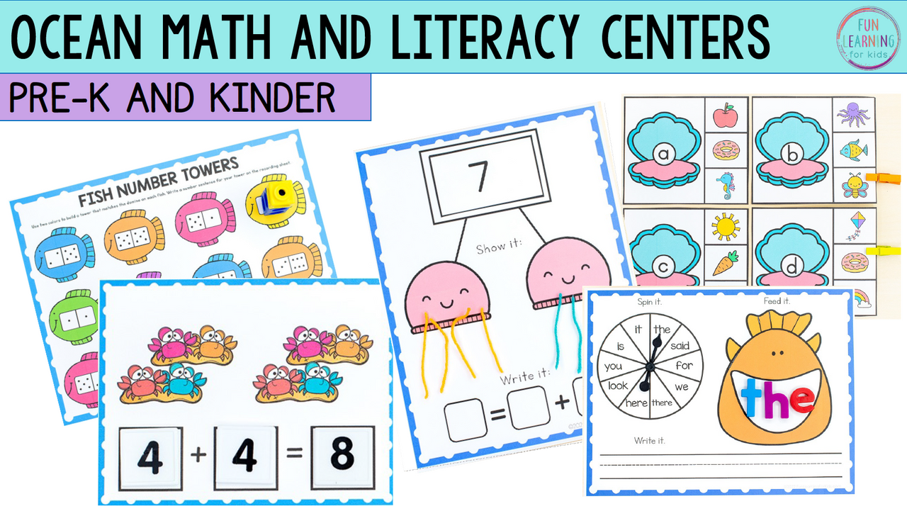 Ocean Math and Literacy Centers – Fun Learning for Kids® Shop