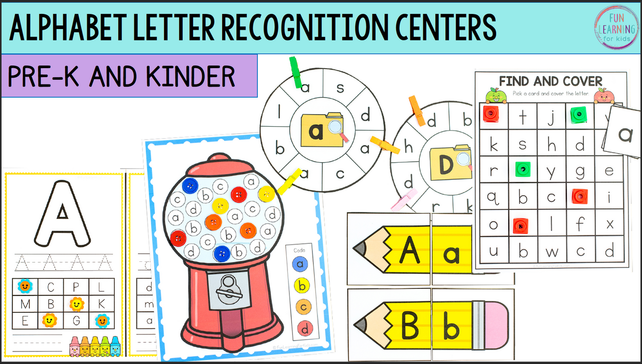Alphabet Letter Recognition and Letter Identification Centers – Fun ...