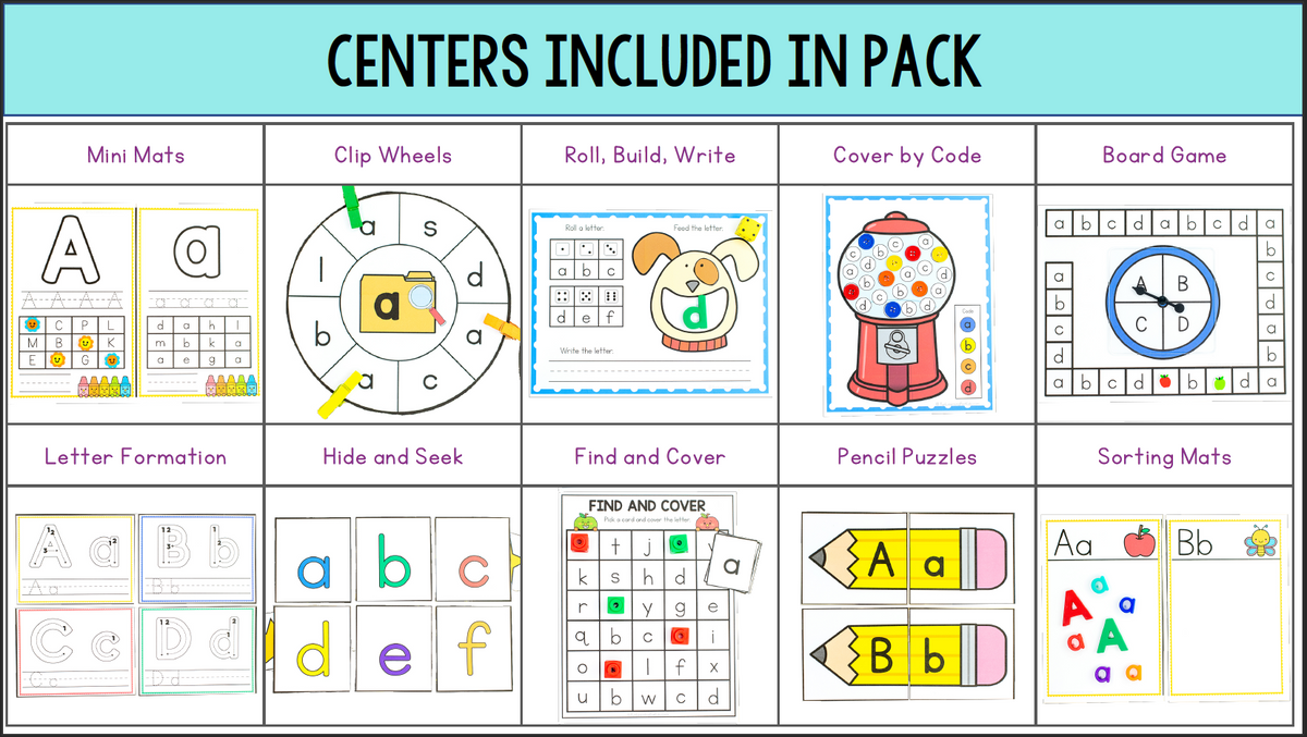 Alphabet Letter Recognition and Letter Identification Centers – Fun ...