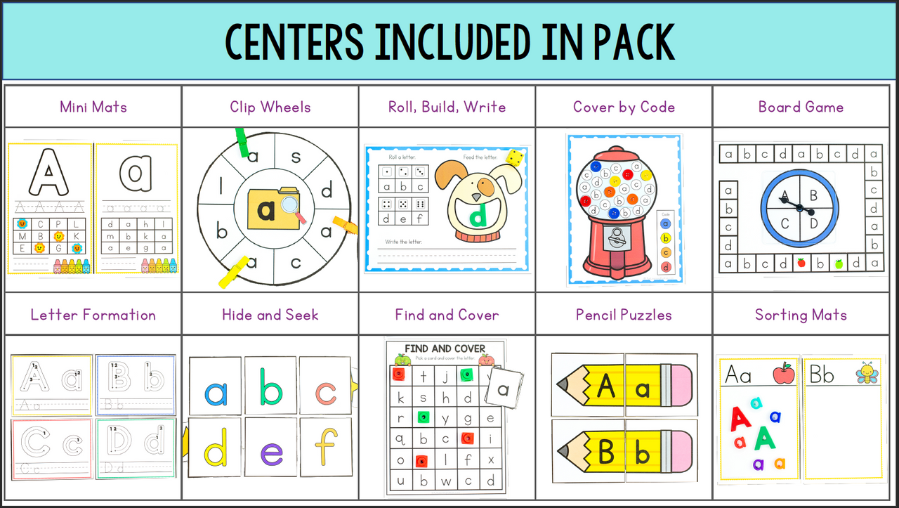Alphabet Letter Recognition and Letter Identification Centers – Fun ...