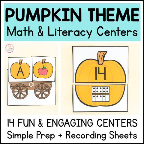 Pumpkin Theme Fall Math and Literacy Centers for Preschool, Pre-K & Ki ...