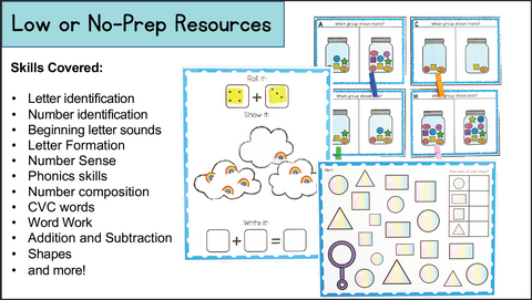Rainbow Theme Math & Literacy Centers for Preschool, Pre-K & Kindergar ...