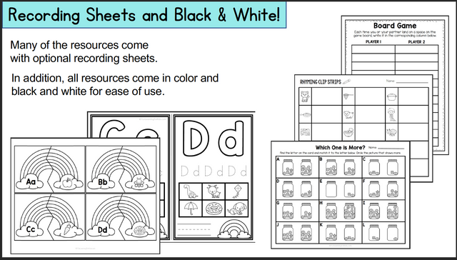 Rainbow Theme Math & Literacy Centers for Preschool, Pre-K & Kindergar ...