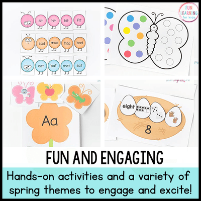 Spring Math and Literacy Centers Bundle for Preschool, Pre-K and Kinde ...