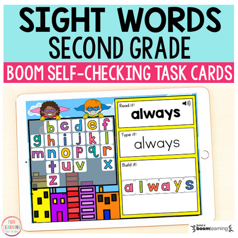 Superhero Sight Words Second Grade Boom Cards™ | Digital Task Cards ...