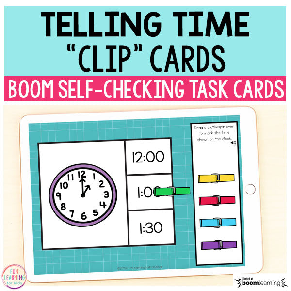 Telling Time Boom Cards™ | Digital Task Cards – Fun Learning for Kids® Shop