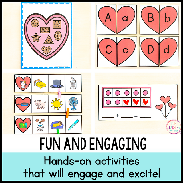 Valentine's Day Math & Literacy Centers for Preschool, Pre-K & Kinderg ...